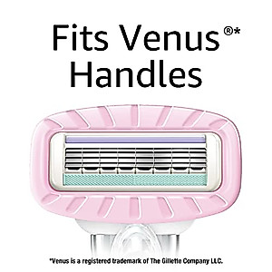 Amazon Basics Women's 4 Blade FITS Razor Refills for Women, FITS Amazon Basics FITS Handles and Venus Handles, Moisturizing Surround, 6 Refill Cartridges, 1 Pack of 6