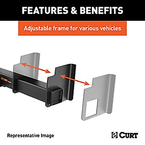 CURT 15927 Class 5 Weld-On Hitch, 2-Inch Receiver, Up to 16,000 lbs, 44-in Frames, 9" Drop , Black
