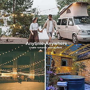 Abeja 25Ft LED Outdoor String Lights, Patio Globe String Lights with 27 Shatterproof LED Clear Bulbs(2 Spare), Hanging Patio String Lights for Backyard Decor Bistro Party Yard Decor- White Wire