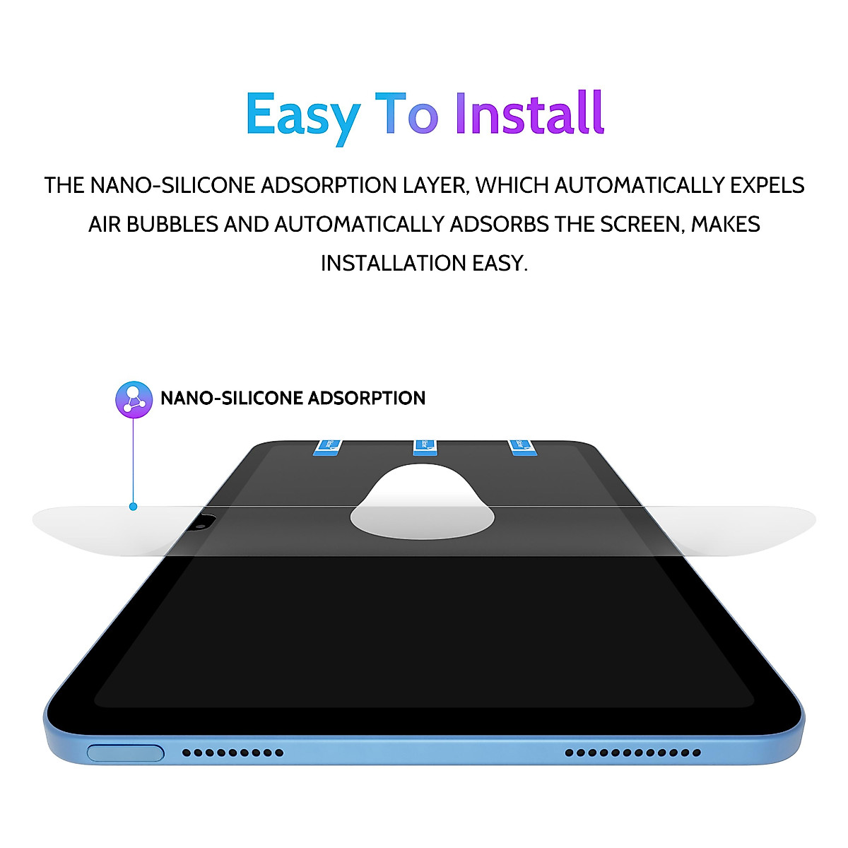 Peslv 2 Pack Anti Blue Light Paper Film for iPad 10th Gen 2022 (10.9 Inch), Drawing & Writing Feel Like on Paper, Matte Anti Glare PET Screen Protector, BlueLight Filter Eye Protection Cover