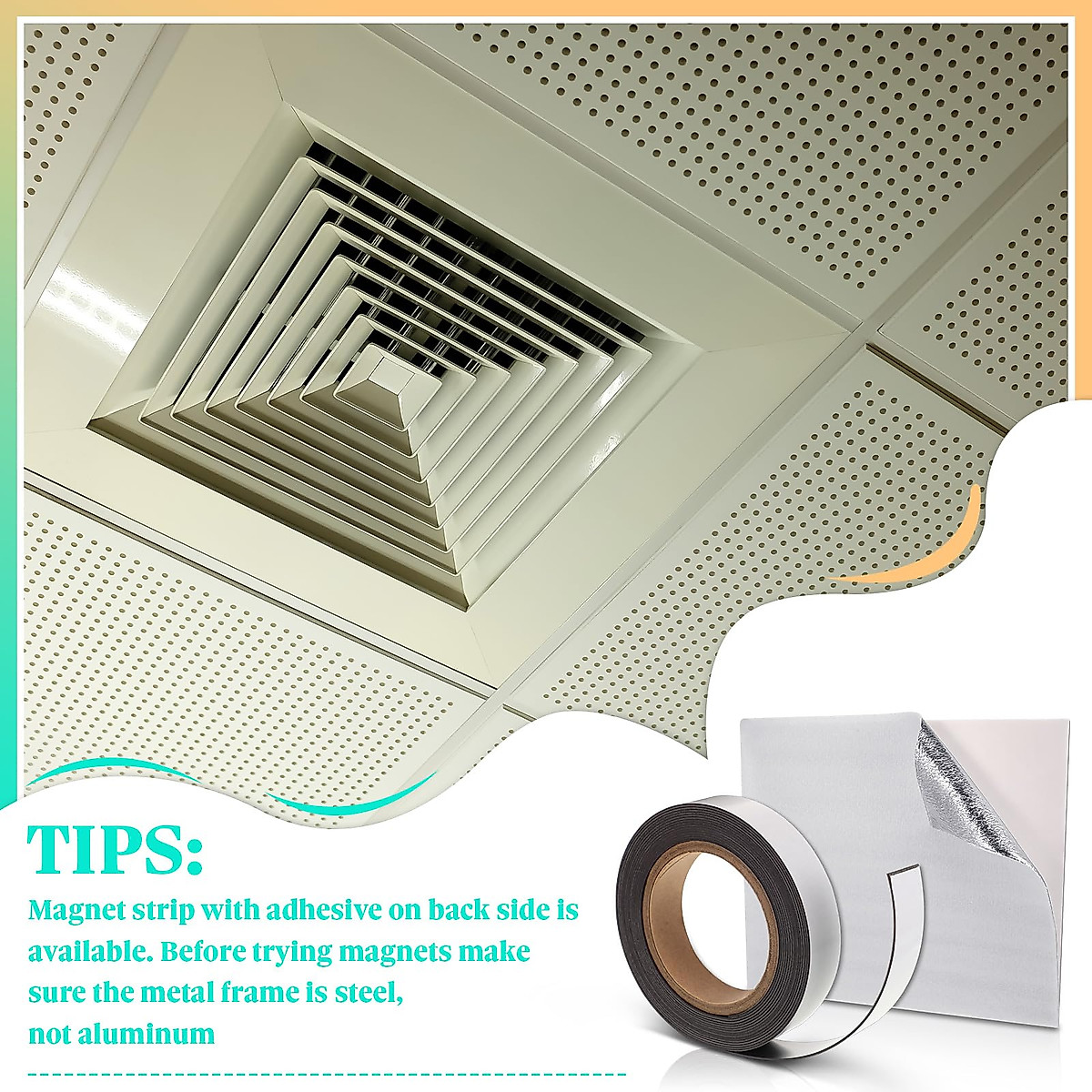 Attic Armour Attic Fan Cover, Attic Fan Cover Whole House Fan Cover Household Attic Fan Insulation Cover with Flexible Magnetic Tape Self Adhesive Magnet Strips for Ceiling Shutter (38 x 38 Inch)
