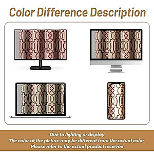 DriftAway Abigail Geometric Trellis Pattern Window Curtain Valance Rod Pocket 52 Inch by 18 Inch Red