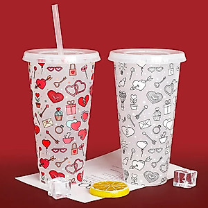 24oz Color-Changing Tumbler (2 pack) love design edition, reusable echo friendly.