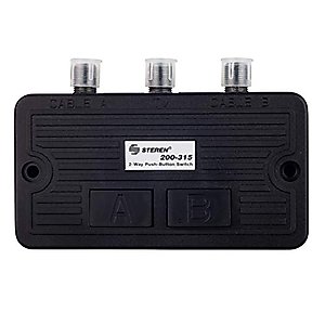 Network Switch - Coax Splitter 2 Way - Antenna Splitter - Manual Transfer Switch - Coax Cable Splitter 2 Way - Coaxial Cable Adapter For TV - 2 Way Coax AB Switch For TV - 1 Pack - STEREN 200-315
