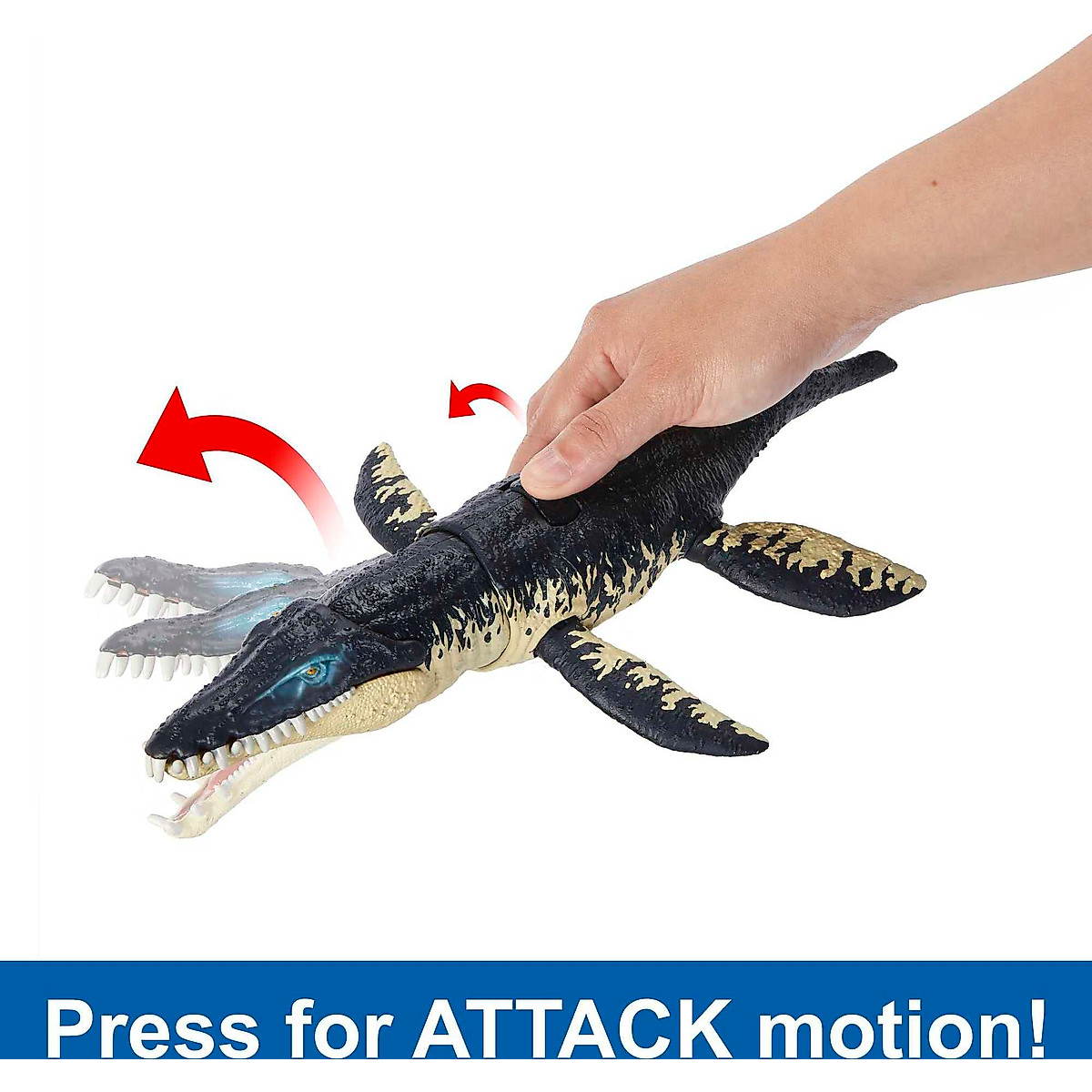 Mattel Jurassic World Dominion Wild Roar Kronosaurus Dinosaur Action Figure Toy with Sound & Attack Action, Plus Downloadable App & AR