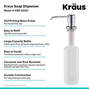 KRAUS Boden Kitchen Soap and Lotion Dispenser in Chrome, KSD-53CH