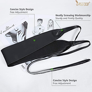 JASGOOD Women Fashion Leather Obi Belt- Plus Size Black Wide Fashion Wrap Waist Belt for Ladies,Black,Fit Waist Size 32-37 Inch