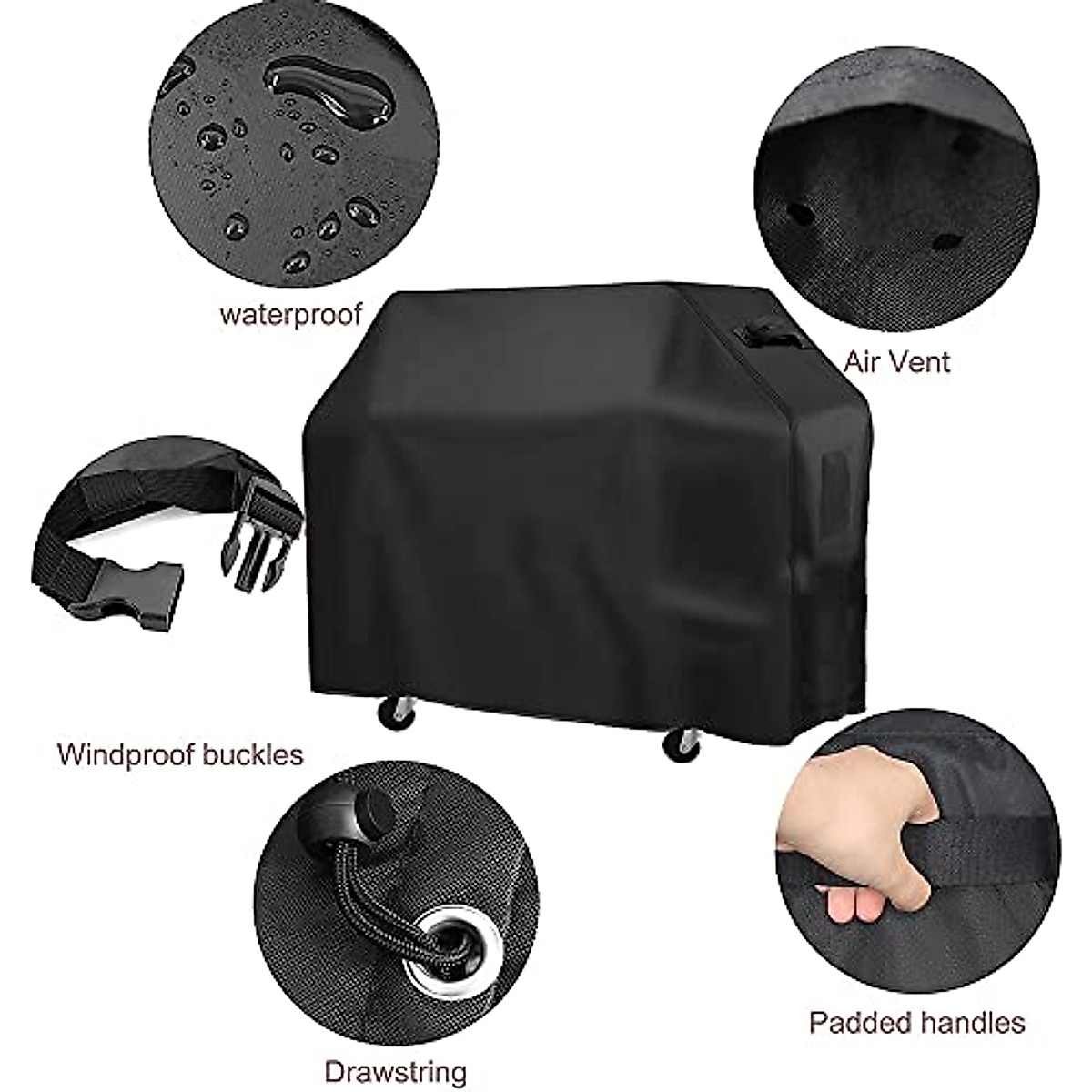 Gas Grill Barbecue Cover Waterproof 420D Oxford BBQ Gas Grill Smoker Cover Skyour Weather Resistant UV Heavy Duty Patio Outdoor Gas Barbecue BBQ Grill Covers (S: 31x25.7x39in)