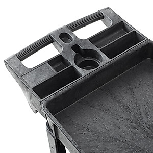 Dryser Utility Service Cart with Wheels, 40" x 17" Heavy Duty 550 lb. Capacity with Shelves - 2 Tier Rolling Cart with Two 5" Swivel Casters for Warehouse, Garage, Cleaning