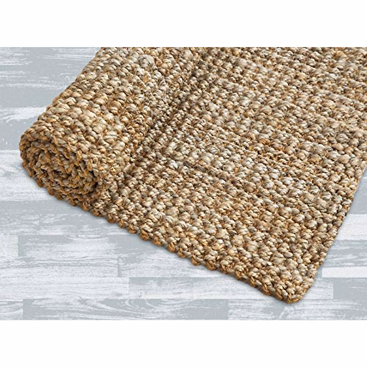 IRONGATE Jute Handspun Area Rug - Premium Jute Handwoven Reversible Chunky Textured Tan Beige Neutral Throw Accent Rug Carpet - Rustic Farmhouse Living Room Bedroom Den Study Décor -24" x 36" Natural