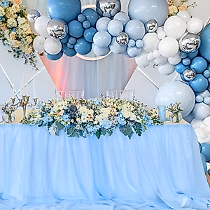 Balloon Garland Arch Kit - Blue White and Silver Balloons for Wedding Bridal Shower Birthday Party Baby Shower Decoration