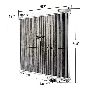 ALLOYWORKS 3 Row All Aluminum Radiator For 2003-2007 Ford F250 F350 Super Duty / 2003-2005 Ford Excursion 6.0L Turbo Diesel Powerstroke Engine