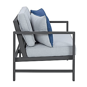 Signature Design by Ashley Fynnegan Outdoor Loveseat with Table, Gray