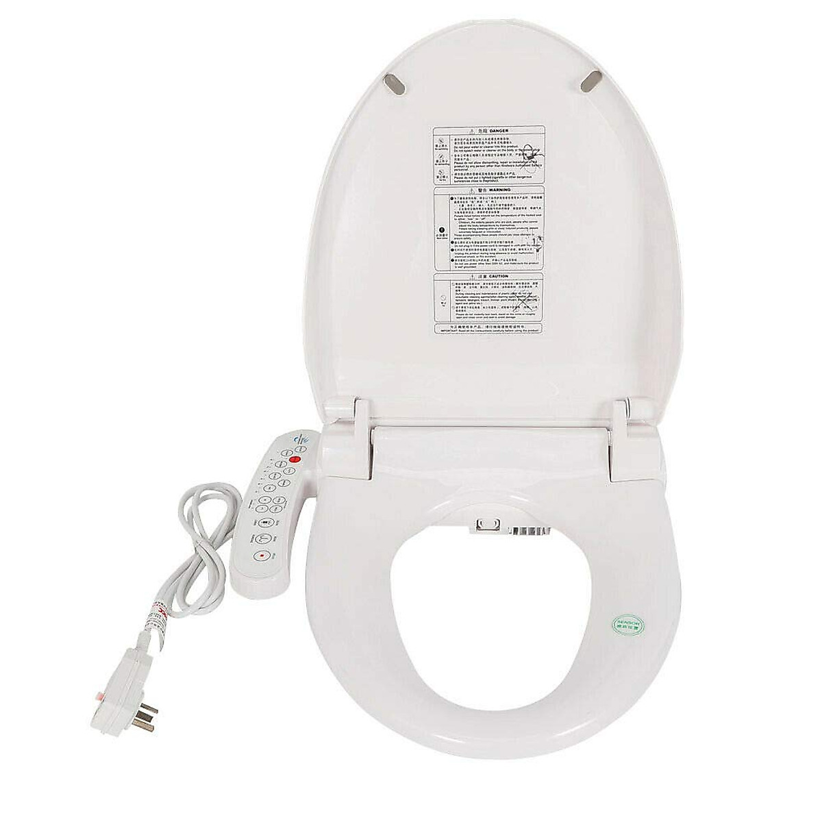 Heated Bidet Toilet Seat Round with Adjustable Water Temperature- Electric Smart Bidet Seat with Massage Function, Night Light | 1300W Flushing Power | Fits Standard Toilets