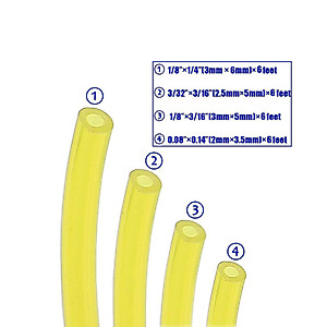 4 Sizes 6 Feet Long Fuel Line Fuel Hose Fuel Tube for 2 Cycle Small Engine Poulan Homelite Craftman Chainsaw String Trimmer Chiansaw Blower