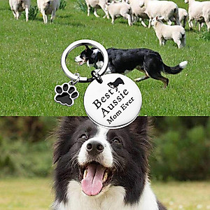 BLEOUK Australian Shepherd Keychain Aussie Gift Aussie Dog Mom Owners Lovers