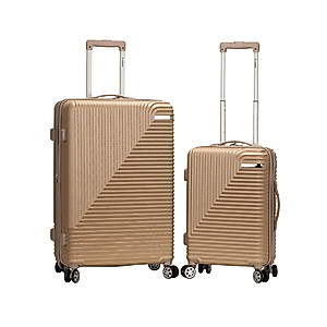 Rockland Star Trail Hardside Spinner Wheel Luggage, Champagne, 2-Piece Set (20/28)