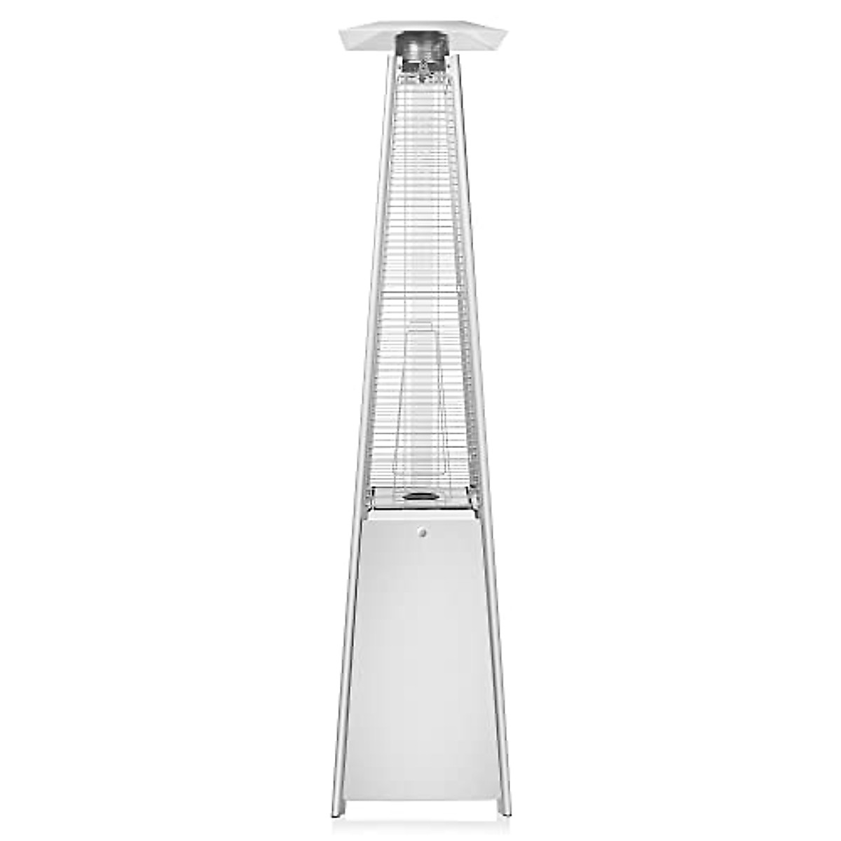 Casafield Outdoor Propane Patio Heater with Wheels, Stainless Steel - Modern Dancing Flame, Commercial & Residential, Uses Standard 20lb LP Gas Tank