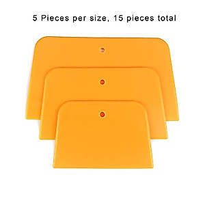 QWORK Body Filler Spreaders, 15 Pcs Car Scraper Kit, Automotive Fillers Hard Plastic Spreaders, Soft Installation Tool for Auto Glass Cleaning, Caulking Agents Car Body Maintenance