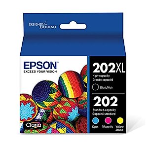 EPSON T202 Claria -Ink High Capacity Black & Standard Color -Cartridge Combo Pack (T202XL-BCS) for select Epson Expression and WorkForce Printers