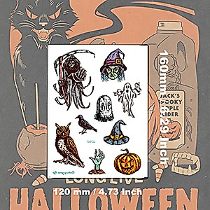 Ooopsiun Halloween Temporary Tattoos for Kids - 100 styles Scary Halloween Tattoos Stickers Party Favors Decorations for Boys Gilrs