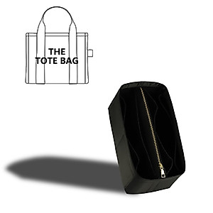 Purse Organizer Insert For Handbags, Purse Organizer With Zipper, Neverfull Organizer, Bag Organizer For Speedy Neverfull ONTHEGO Tote, Handbag and More (Silky Black, Mini)