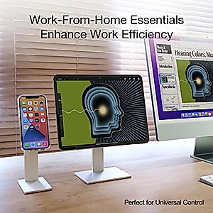 AluDisc Pro 360°-Directional Magnetic Aluminum Desk Phone Stand Tilt Swivel Rotate Angle Adjust Height 12" for All iPhone 15/14/13/12 Samsung Galaxy Note All Smartphones and Nintendo Switch (ST-520SI)