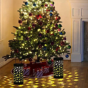 TZSSP Solar Pathway Lights Outdoor Solar Powered Garden Lights Metal Waterproof LED Path Hanging Solar Lights Star Moon Solar Landscape Lights Outdoor for Walkway, Garden, Patio, Lawn, Yard，6 Packs