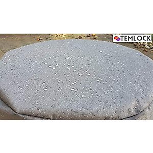 Temlock Cover Compatible with Breeo Fire PitxSeries 24 or Double Flame 24-Fits Standard or Sear Plate Model-Outdoor Water-Resistant Fire Bowl Protective Cover FPC-2400,Gray,24-inch fire pit