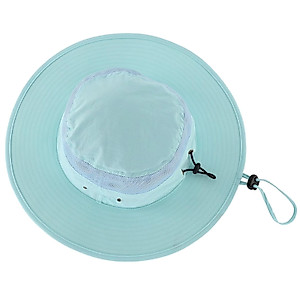 Home Prefer UPF50+ Mens Sun Hat Wide Brim Fishing Hat Airy Womens Bucket Hat UV Protection Hat for Mens Womens Beach Safari Gardening Golf Aqua