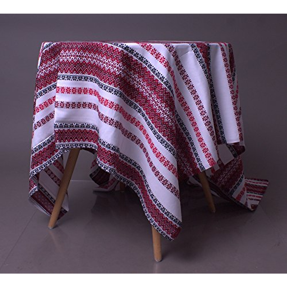 tablecloths for Rectangle Tables 60 x 120 Decorative Tablecloth with Ukrainian Ornament Weddfing plahta Ethnic White red Black 150x300 cm / 60"x120"