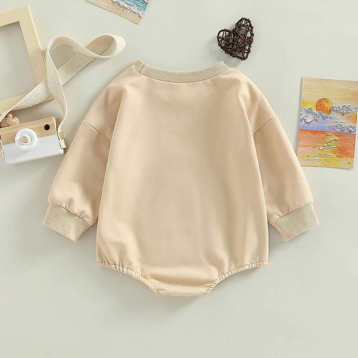 ZyHwShine Western Baby Outfit Newborn Boy Girl Cow Print Sweatshirt Romper Bodysuit Sweater Onesie Fall Winter Clothes (Khaki Cuter,0-3 Months)