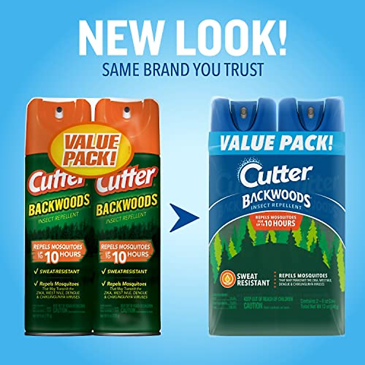 Cutter Backwoods Insect Repellent (2 Pack), Repels Mosquitos for Up To 10 Hours, 25% DEET, 6 Ounce (Aerosol Spray)