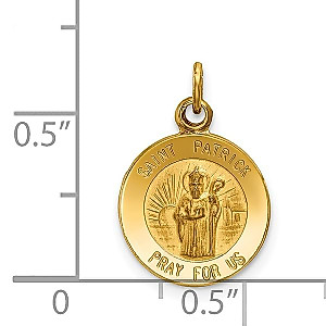 IceCarats 14K Yellow Gold Saint Patrick Medal Necklace Charm Pendant 19mm x 12mm Only