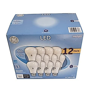 GE Daylight 60 Watt Replacement LED Light Bulbs, General Purpose, Dimmable Light Bulbs 12 Pack (Daylight, 12 Pack)