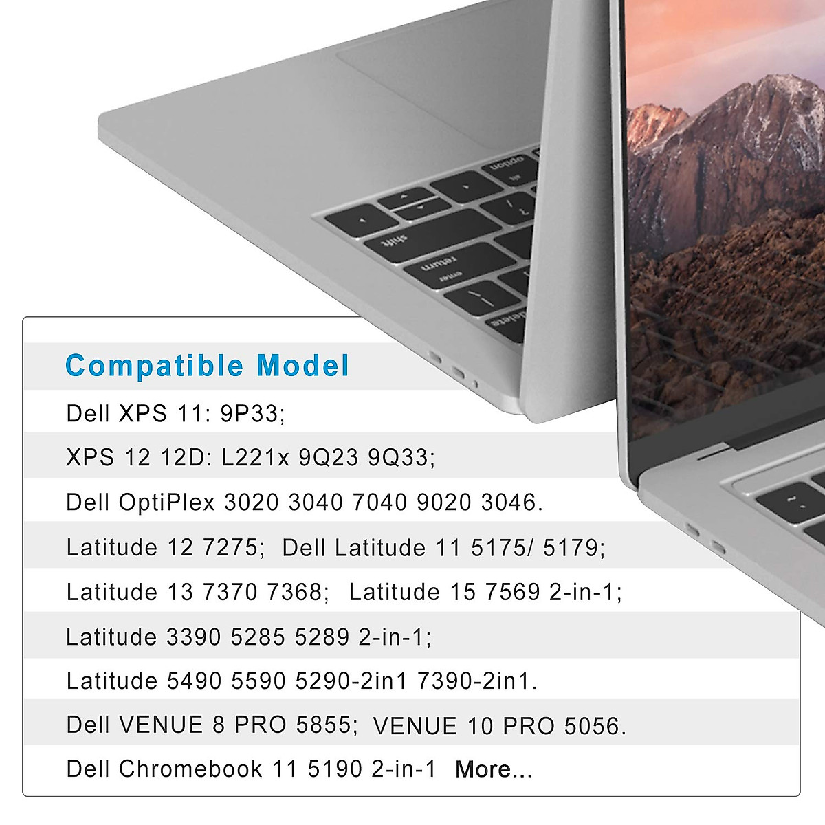 Bslemon 45W Type C Charger USB C Fast Charger Compatible with Dell Latitude 11 5175 5179 13 7370 5285 XPS 13 9370 9360 9350 9365 XPS 11 Inspiron 13 7000 Optiplex 3020 3040 Laptop Power Charging Cable