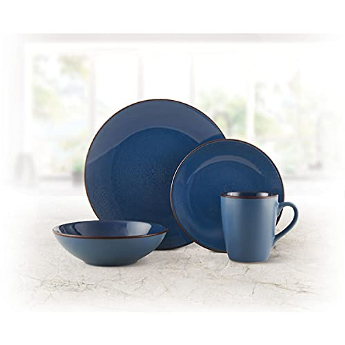 Pfaltzgraff Pierce 16-Piece Dinnerware Set, Service for 4, Blue