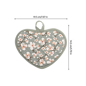 Tofficu 2pcs Pocket Pot Holders Heart Shaped Cotton Heat Resistant Kitchen Oven Potholder Hot Pads Machine Washable Oven Mitts Terry Cloth Potholders for Daily Kitchen Baking Cooking