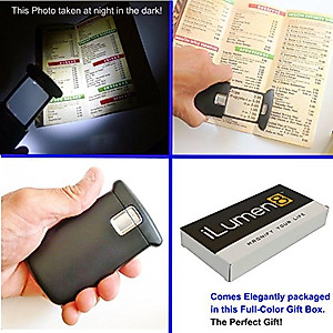 Best Pocket Magnifying Glass by iLumen8-3X Small Magnifier with Lights. Great for Seniors, Kids, Travel. Fits into Purse or Pocket Read Maps, Menu, Jewelry, Coins Hobby Stamps. Lighted Low Vision Aid