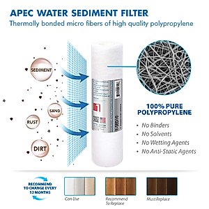 APEC Water Systems FILTER-MAX90-38 US Made 90 GPD Complete Replacement Set for Ultimate Series Reverse Osmosis Water Filter System with 3/8" D Tubing Quick Dispense, White