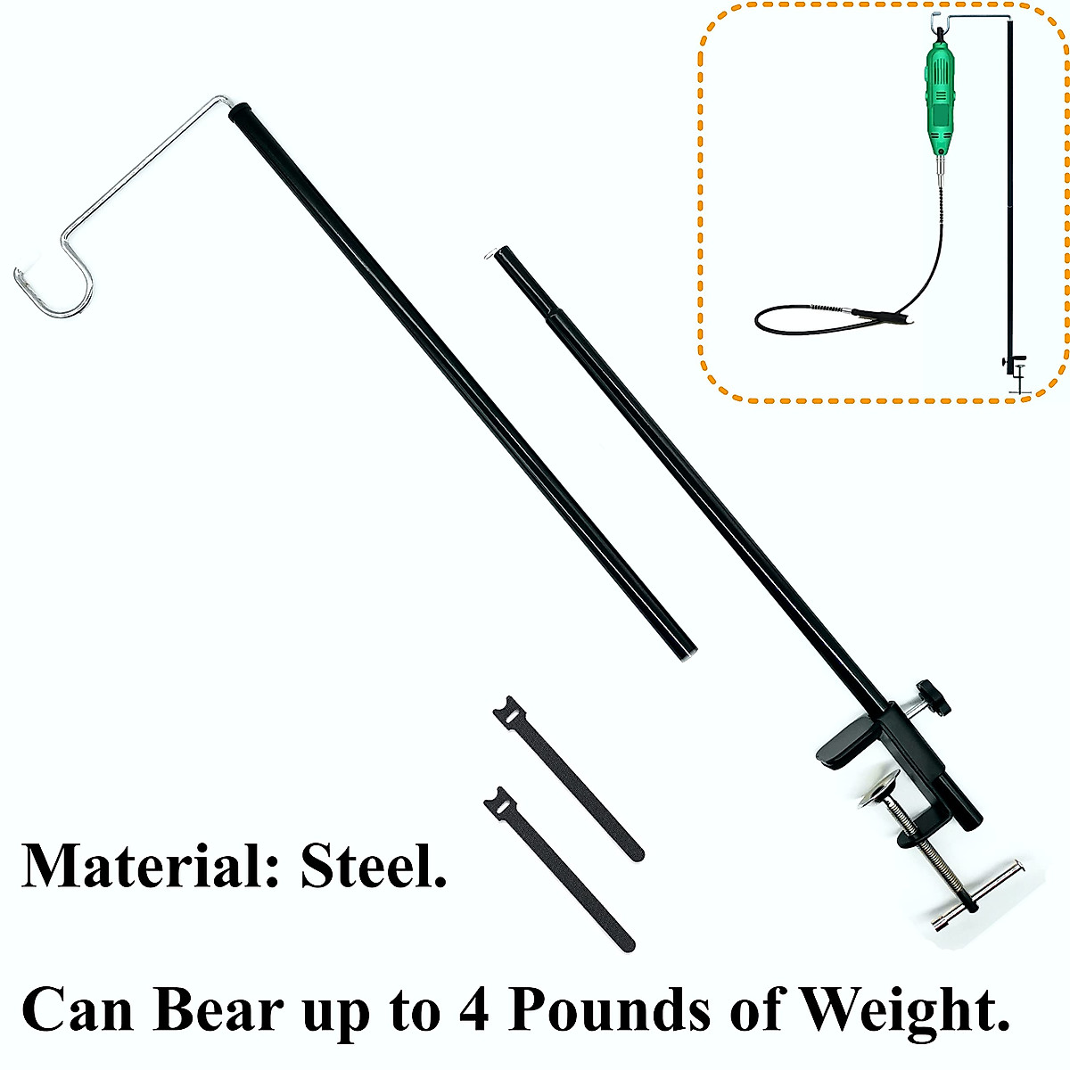 BATDIYOW Rotary Motor Stand Tool Flex Shaft Holder Motor Hanger with Table Clamp