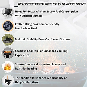 Simond Store - Rocket Stove - Rocket Stove Camping with FREE Carrying Bag - portable wood stove camping stove wood Gear rocket stove kit with Big Fuel Chamber rocket stoves for cooking wood burning