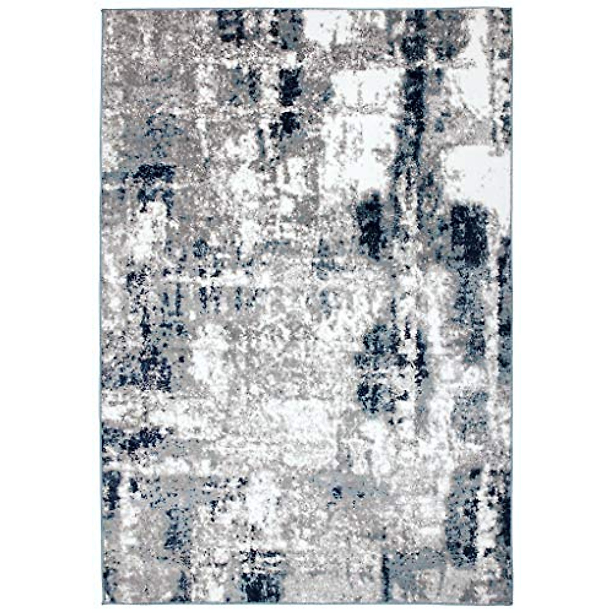 Rugshop Contemporary Abstract Distressed Area Rug 7'10" x 10' Blue