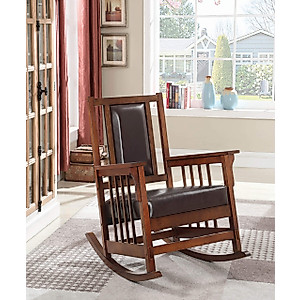 Coaster Home Furnishings CO- Rocking Chair, Tobacco & Dark Brown (600058)