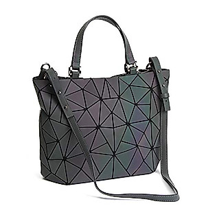 Geometric Luminous Purses and Handbags Holographic Purse Lumikay Bag Reflective Leather Irredescent Tote NO.1