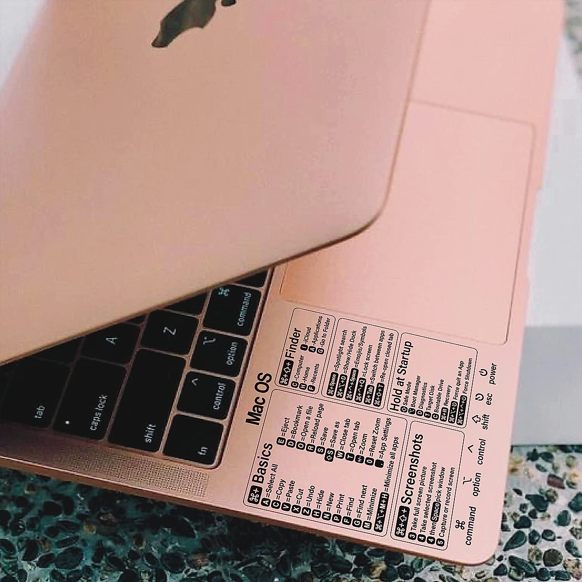 2 Pieces Mac OS Shortcuts Sticker (M1+Intel), Laptop Keyboard Shortcuts Stickers for MacBook, Compatible with 13-16 Inch MacBook Air/Pro (2 Pieces)