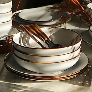 Stone Lain Brasa 16-Piece Dinnerware Set Stoneware, White, 16-Piece Service for 4