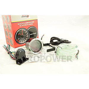 LEVANLIGHT Black 7 Color LED Display 30 PSI Turbo Boost/Vacuum Gauge Kit for Car Truck | 7 Adjustable Color LED | Dual Digital Analog Output | 2-1/16" 52mm