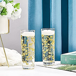 24 Pcs Artificial Pearl String for Floating Candle Faux Pearls Beads String Pearl Party Garland Decoration for Vases Filler Wedding Centerpiece Christmas Party Decor (Gold)