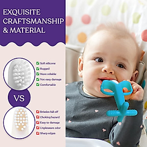 Baby Teething Toys Set - Baby Monkey Banana Teether and Toothbrush - Safe and Durable Teething Set - Teething Banana Toy for Babies - Teething Toys with Various Textures and Educational Design